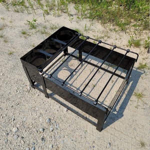 Hand Forged Medieval Cast Iron Flip Grill Campfire Grate Adjustable ...