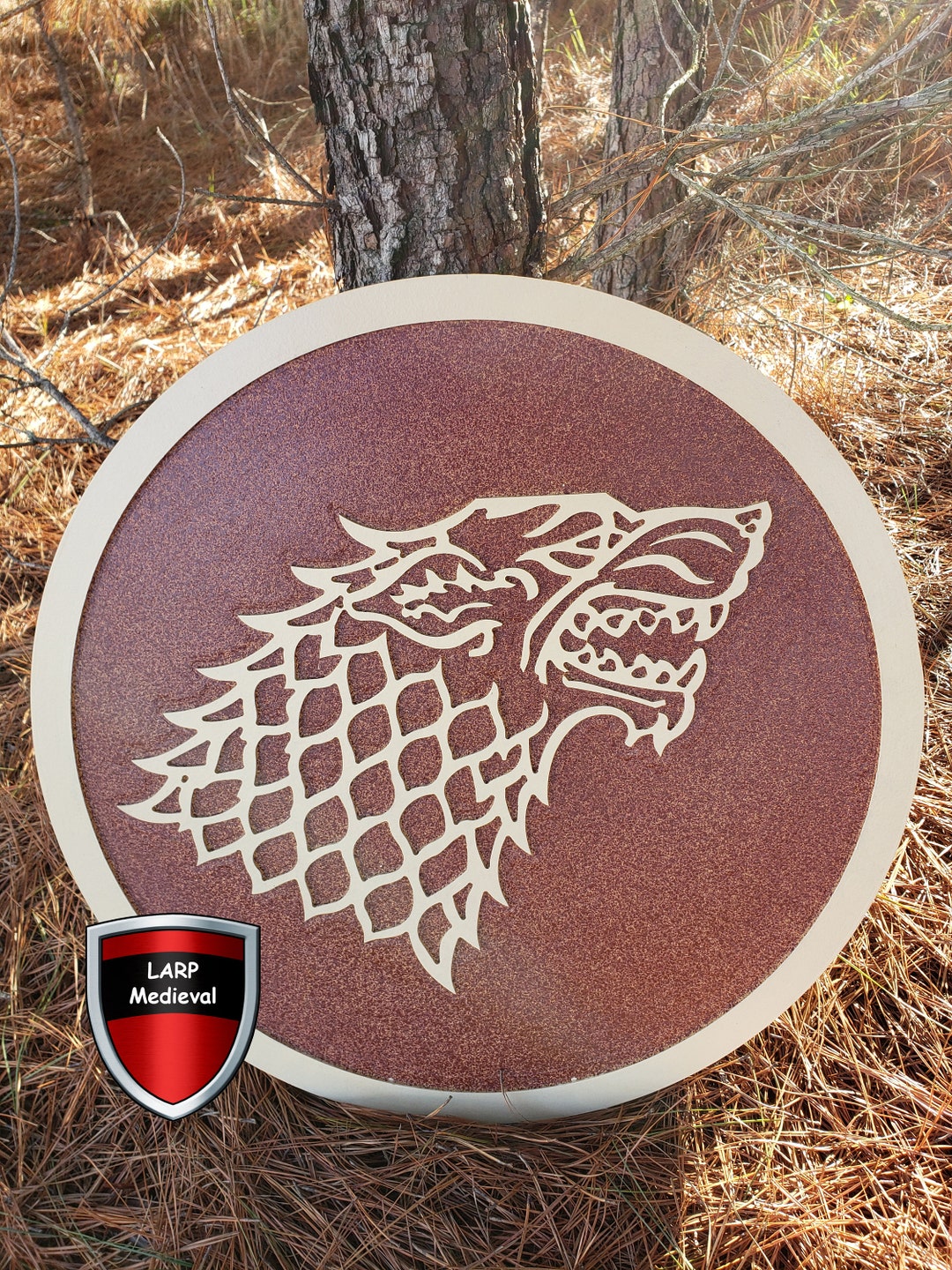 Medieval Viking Round Norse Dire Wolf Shield Wall Plaque Inspired Decor ...