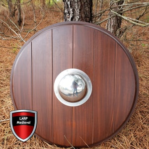 Authentic Viking Gokstad Shield Wooden Round Functional Nordic Runes ...