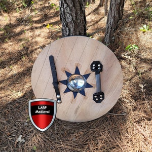 King Solomon Star of David Medieval Round Wooden Knights Templar Shield ...