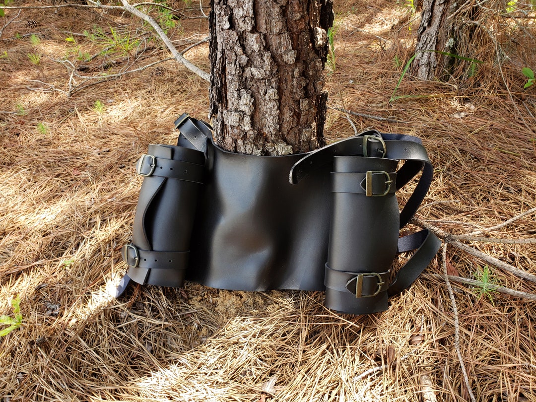 Back Mounted Dual Sword Frog Strap Harness Black Leather Ninja Assassin ...