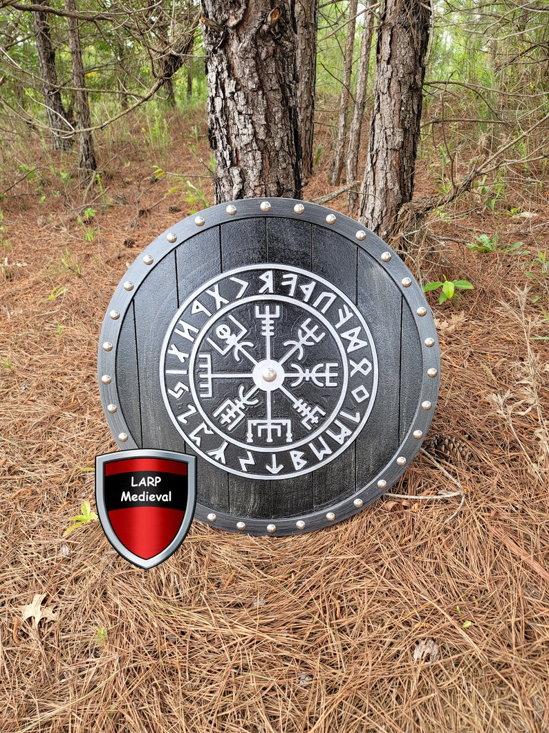 Viking Runes Helm of Awe Aegishjalmur Norse Carved Wooden - Etsy