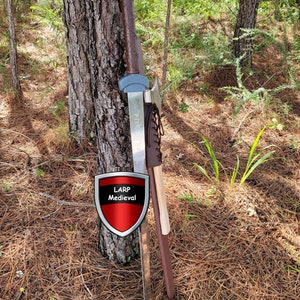 Hand Forged Norse Viking Runes Thor's Champion Sword and Axe Set Winter ...