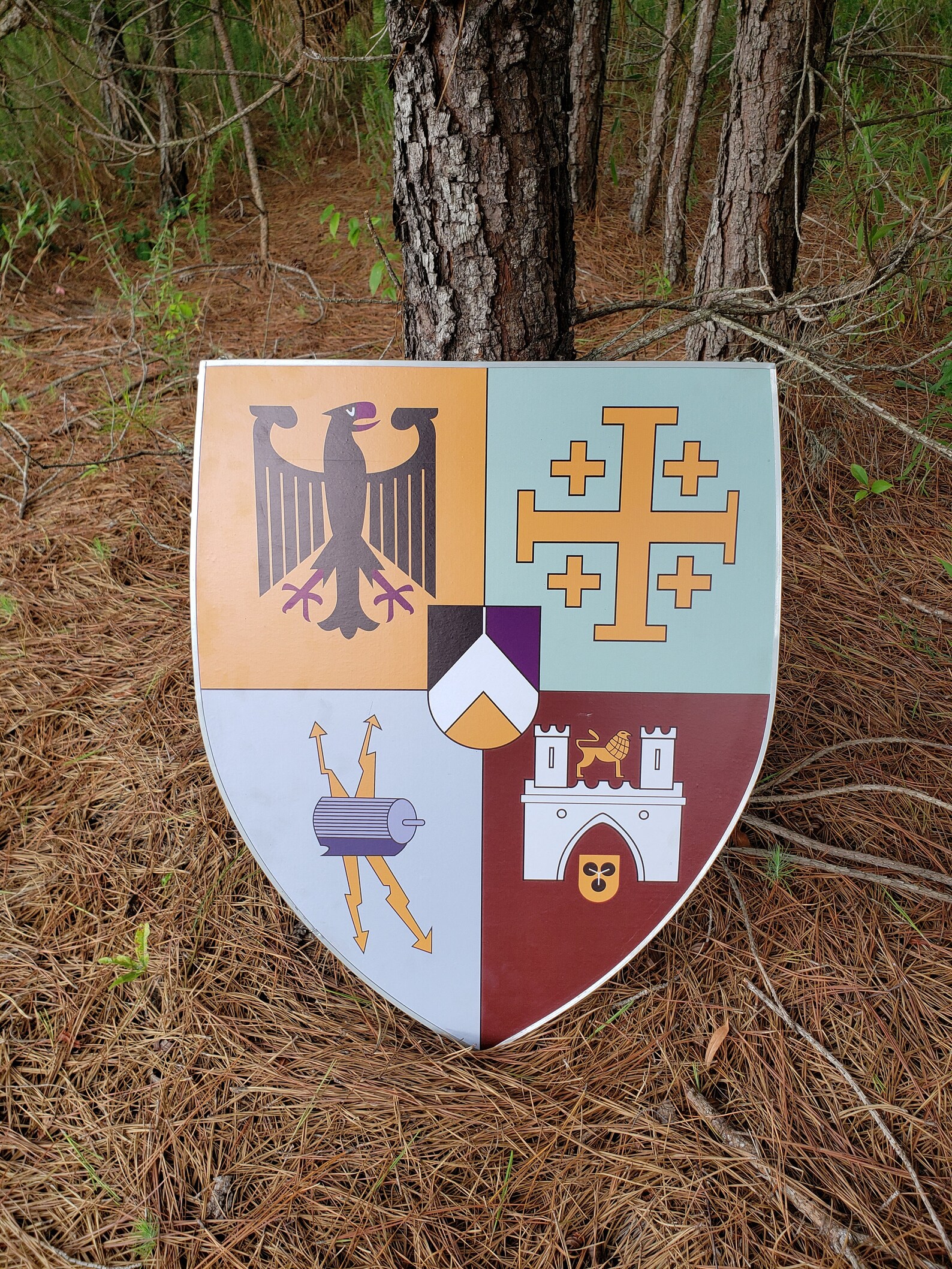 Templar Medieval Knight Quadrant Coat of Arms Royal Wooden | Etsy