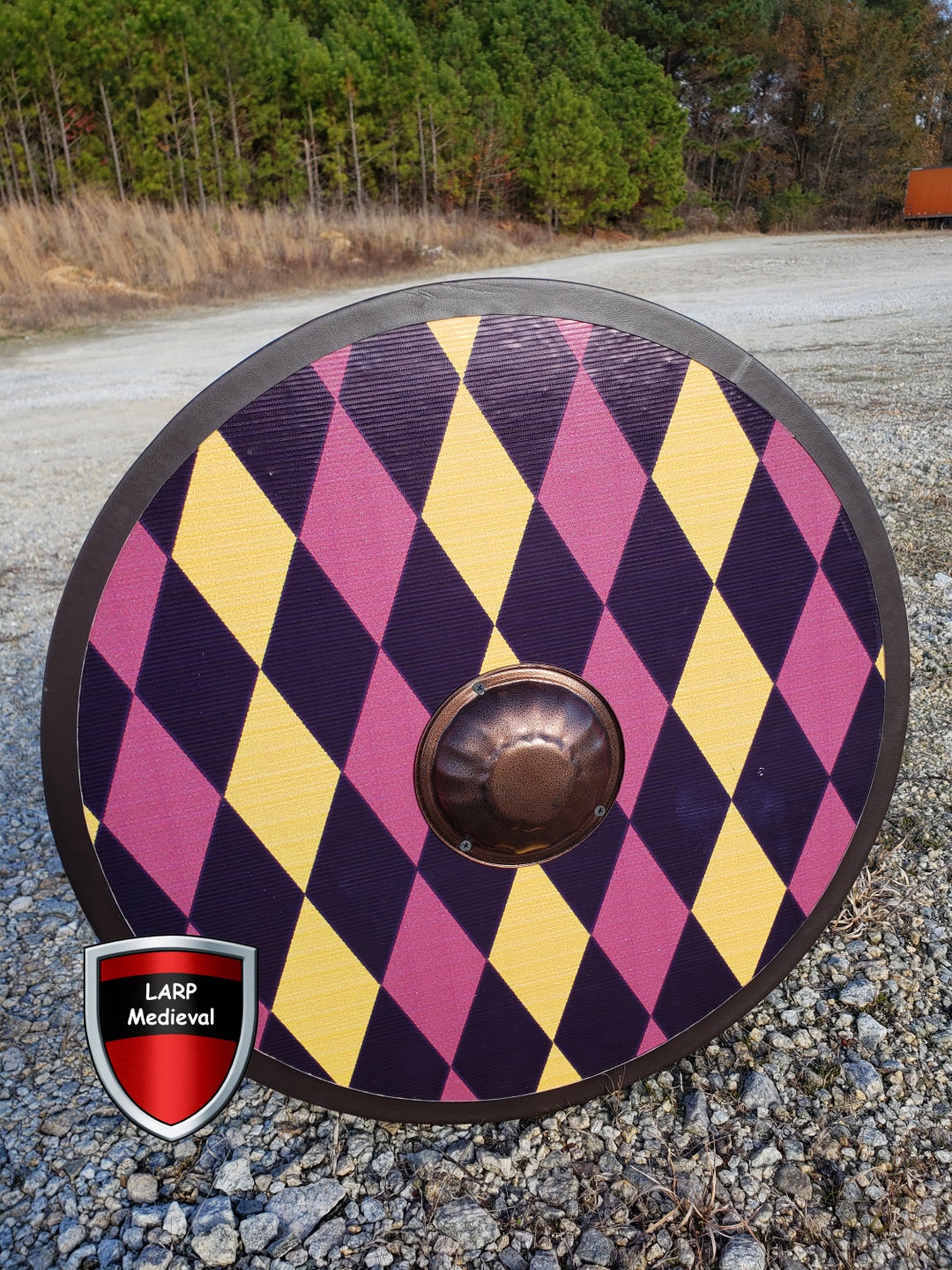 Viking Gokstad Ship Historical Round Handmade Diamond Pattern Shield ...