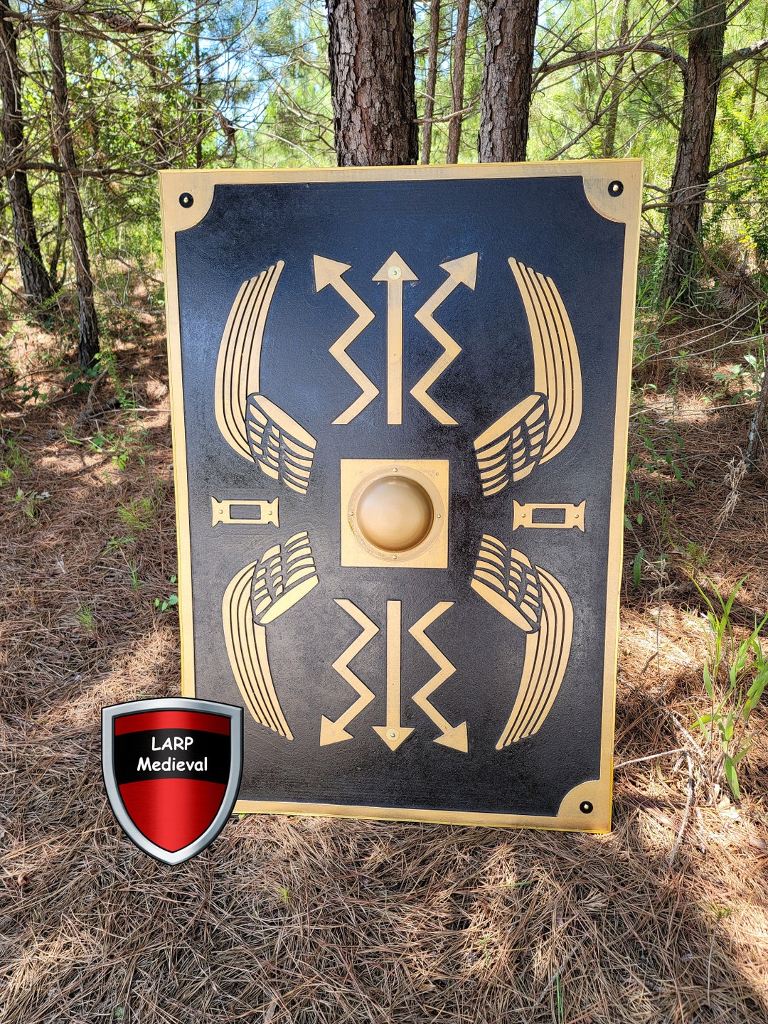 Carved Roman Augustan Scutum Shield Wall Floor Display 45 X 31 Inches ...