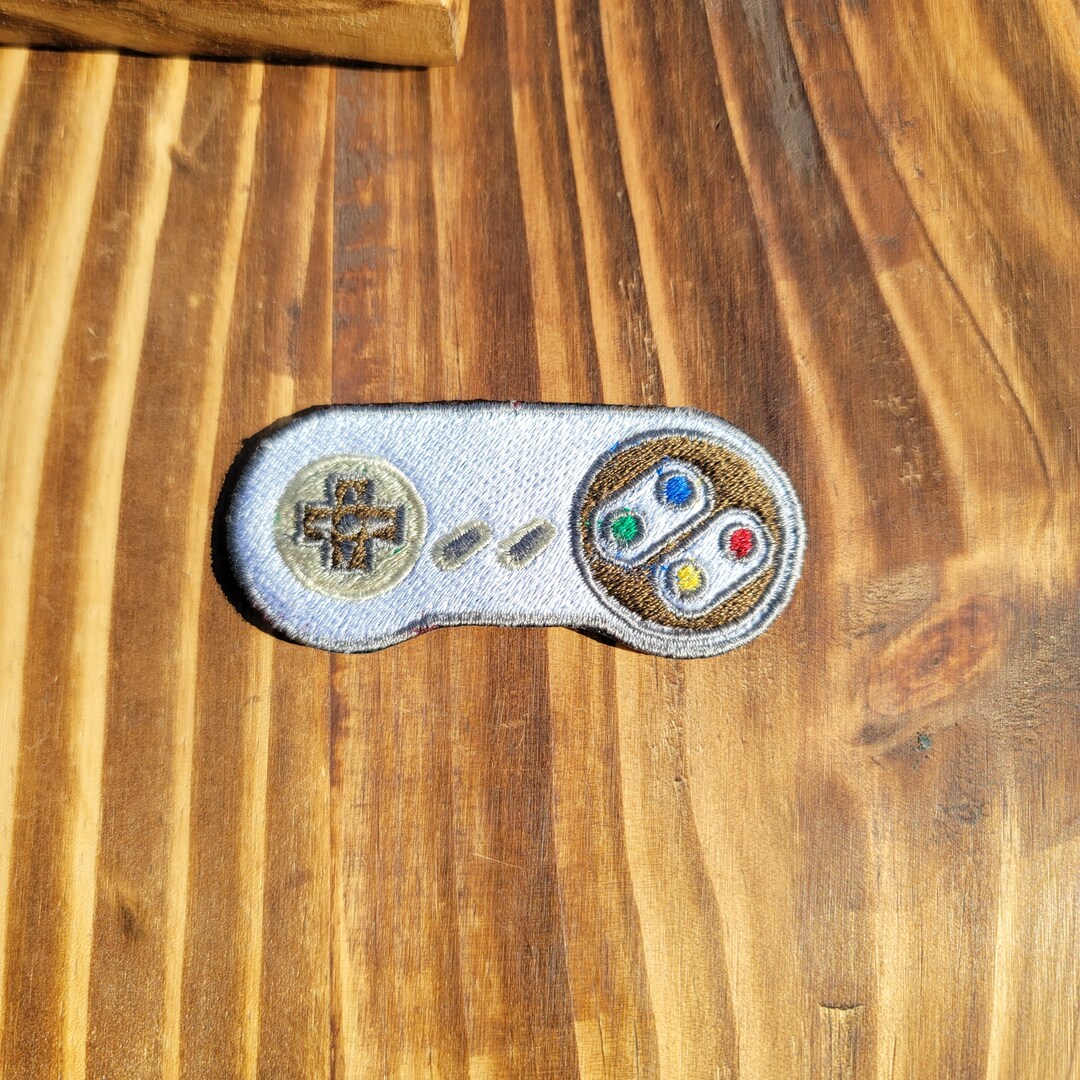 Embroidered Modern Retro 16 Bit Game Controller Iron on Sew Applique ...