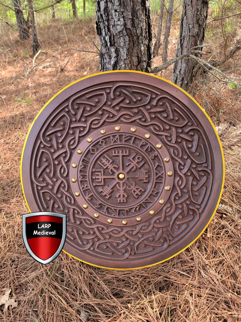 Viking Runes Helm of Awe Aegishjalmur Celtic Pattern Wooden - Etsy