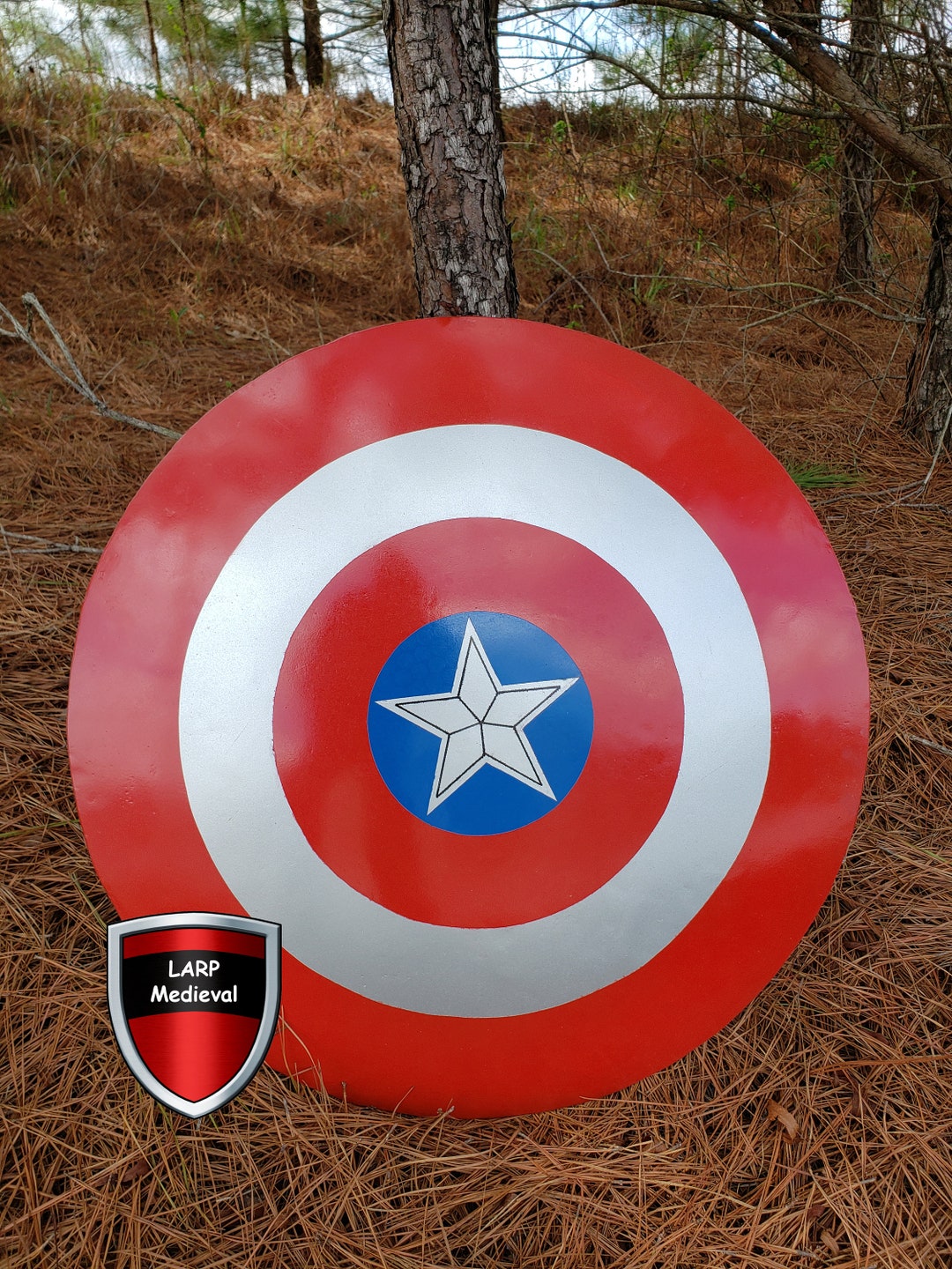Captain America Circular Medium Round Shield All Metal Replica Star ...