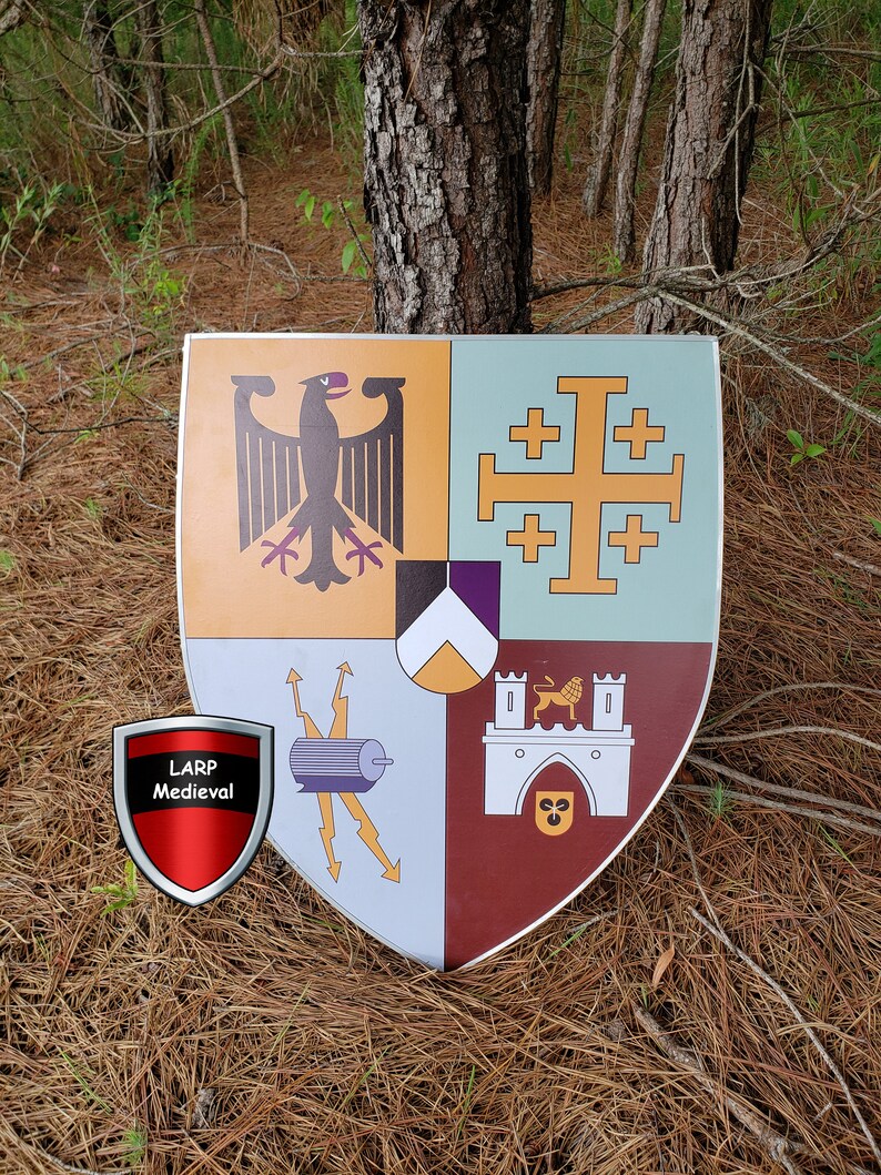 Templar Medieval Knight Quadrant Coat of Arms Royal Wooden | Etsy