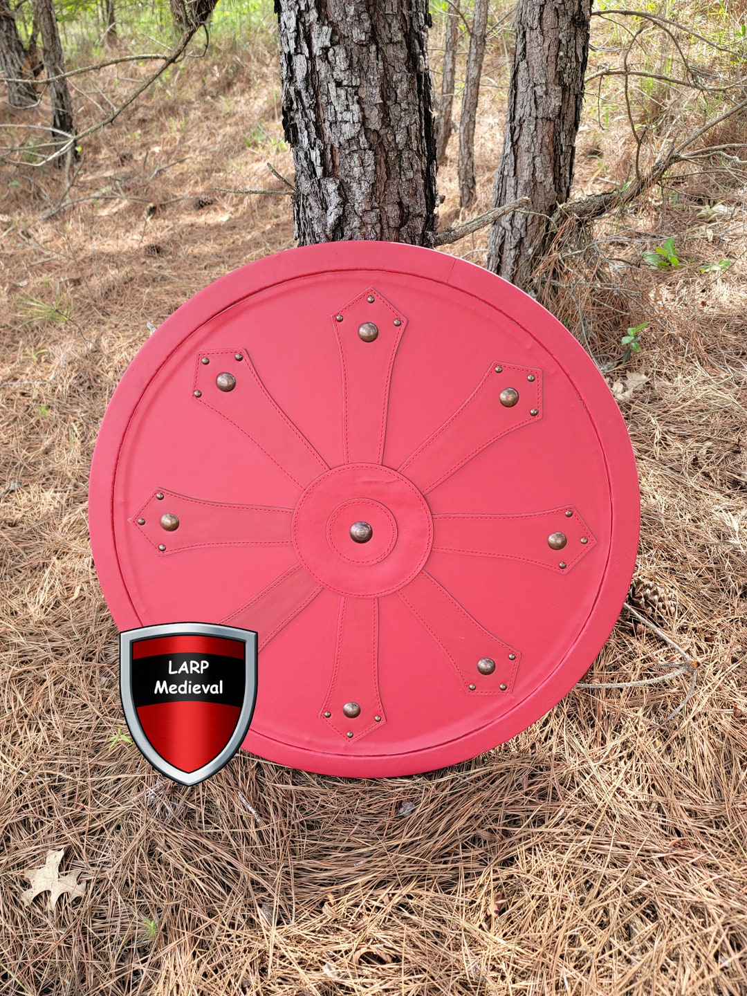 Svalinn Vikings Norsemen Handmade Round Norse Shield Hardwood Red ...