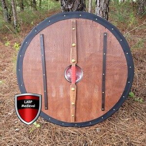 Royal Middle Ages Holy Knight Leather Wrapped Medieval Handmade Round ...