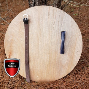 Viking Knight Norse Battle Ready Red Spiral Wooden Round 16 Gauge ...