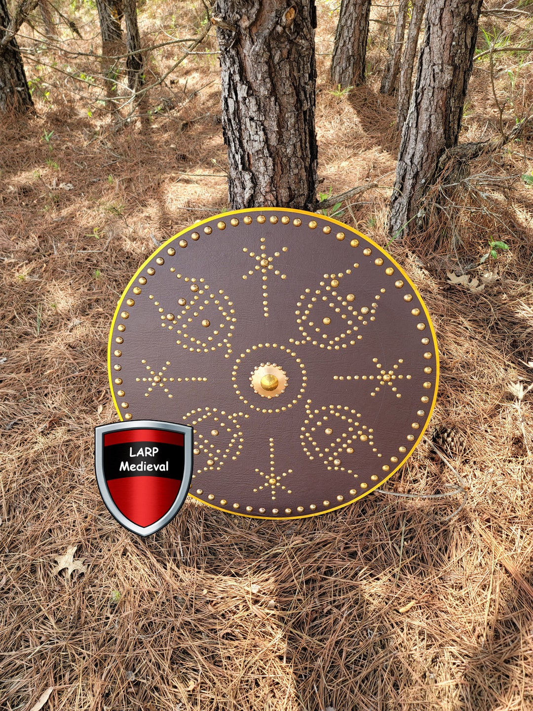 Ancient Targe Neolithic Art Medieval Shield Handmade Hardwood Leather ...