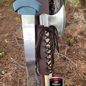 Hand Forged Norse Viking Runes Thor's Champion Sword and Axe Set Winter ...