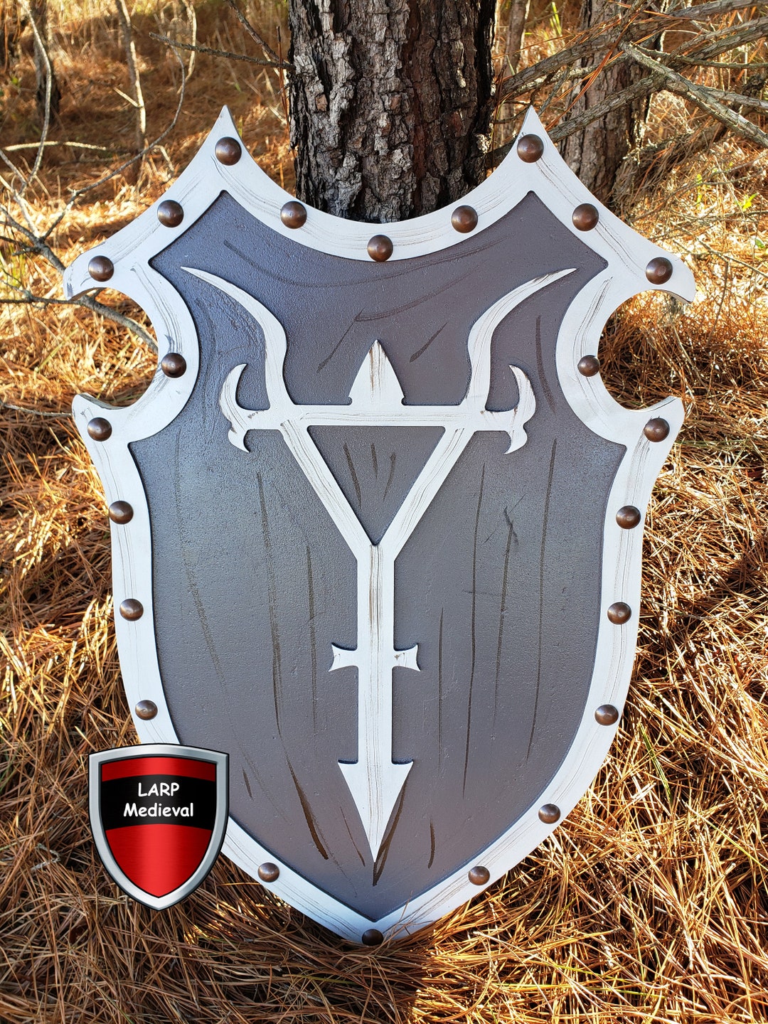 Undead Warlord Medieval Unholy Dark Knight Warrior Wooden Heater Shield ...