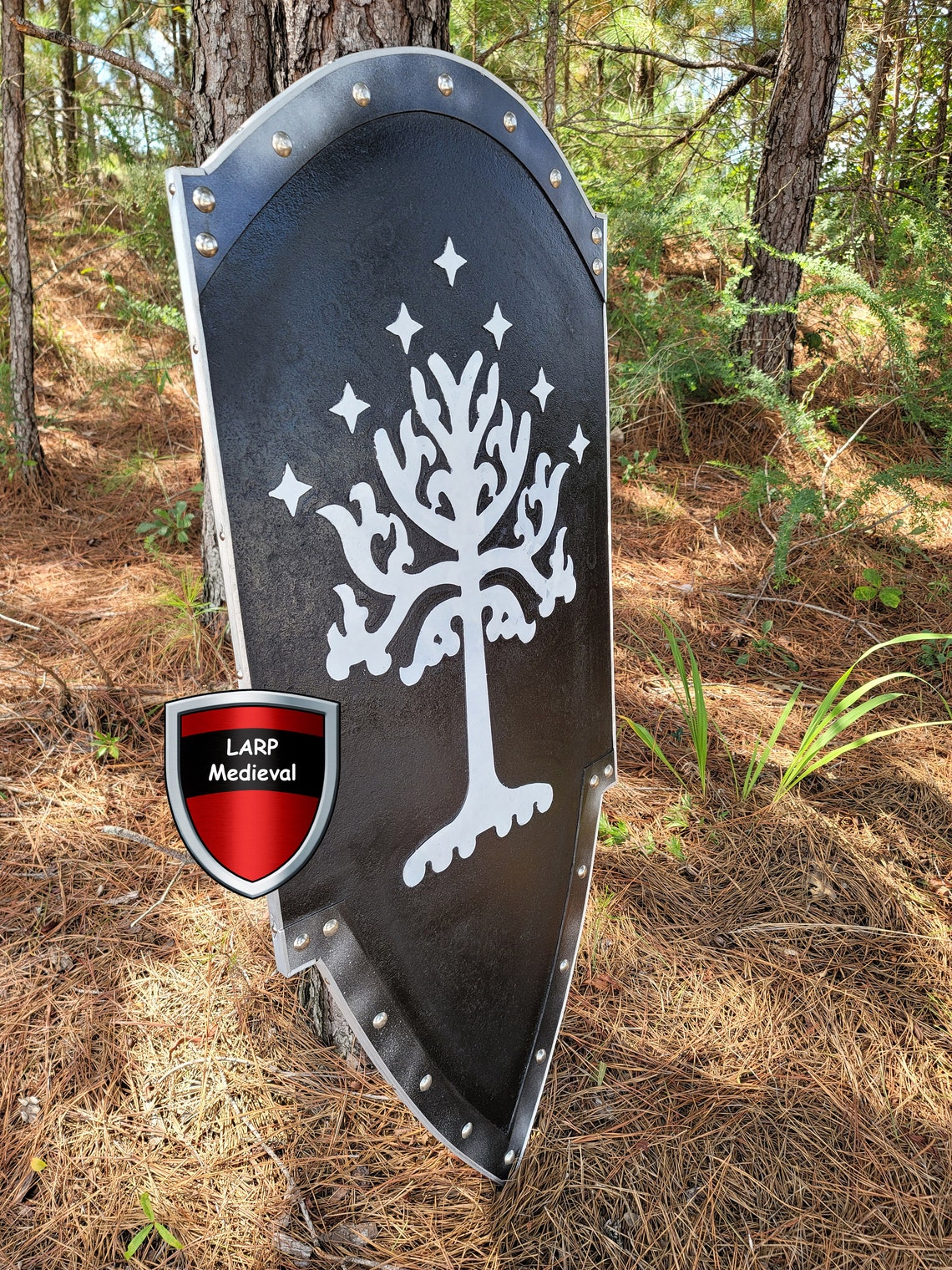 Lord of the Rings Shield of Gondor Curved Wooden Carved White - Etsy