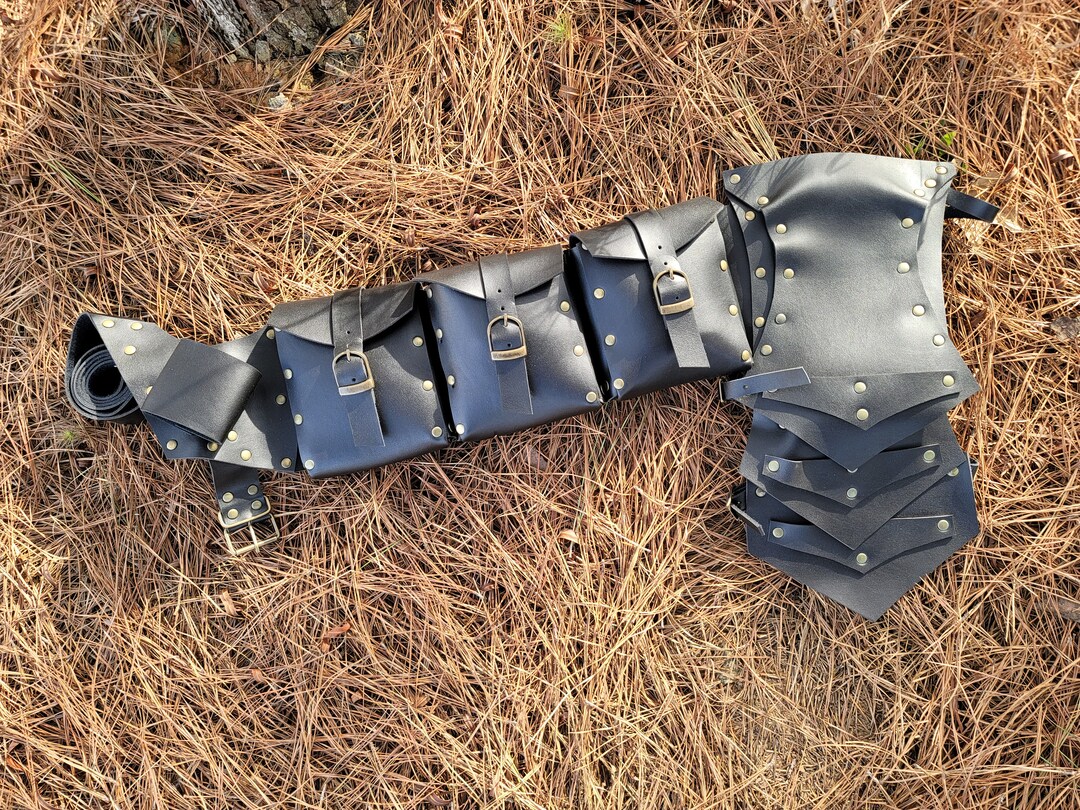 Faux Leather Medieval Warrior Gladiator Samurai Single Pauldron Frog ...