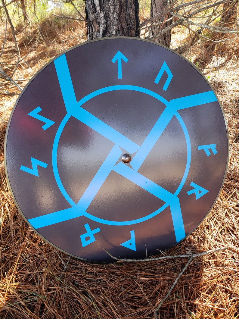 Viking Knights Runes Thor Blue Lightning Norse Pattern Wooden | Etsy