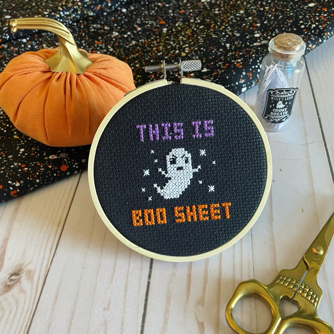 Boo Sheet Cross Stitch Pattern, Halloween Beginner Design (PDF Pattern ...