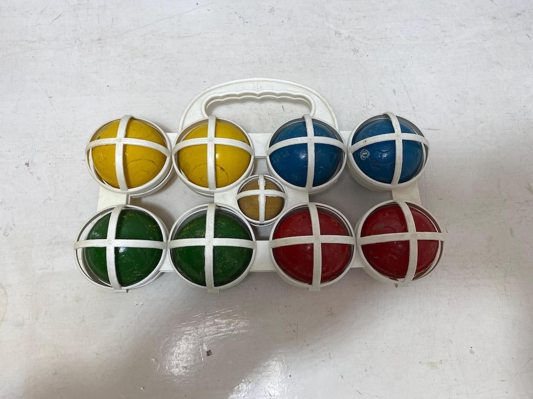 Vintage Bocce Ball Set, Lawn Bowling, Made in Italy, Gioco, With ...
