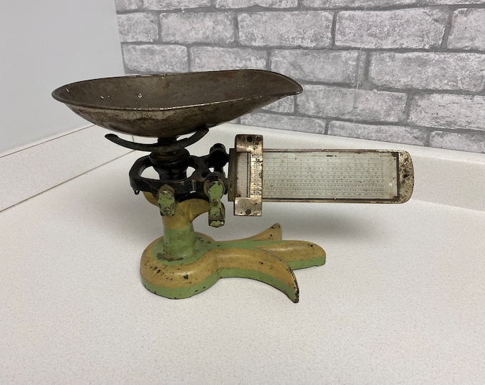 Antique Fairbanks Countertop Scale, Cast Iron & Brass Scale With Weight ...