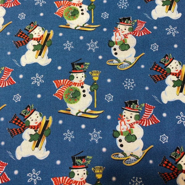 Snowman Fabric - Etsy