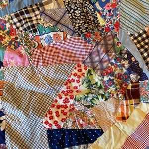 Vintage Pieced Comforter Crazy Quilt Knotted 1930s Flour - Etsy