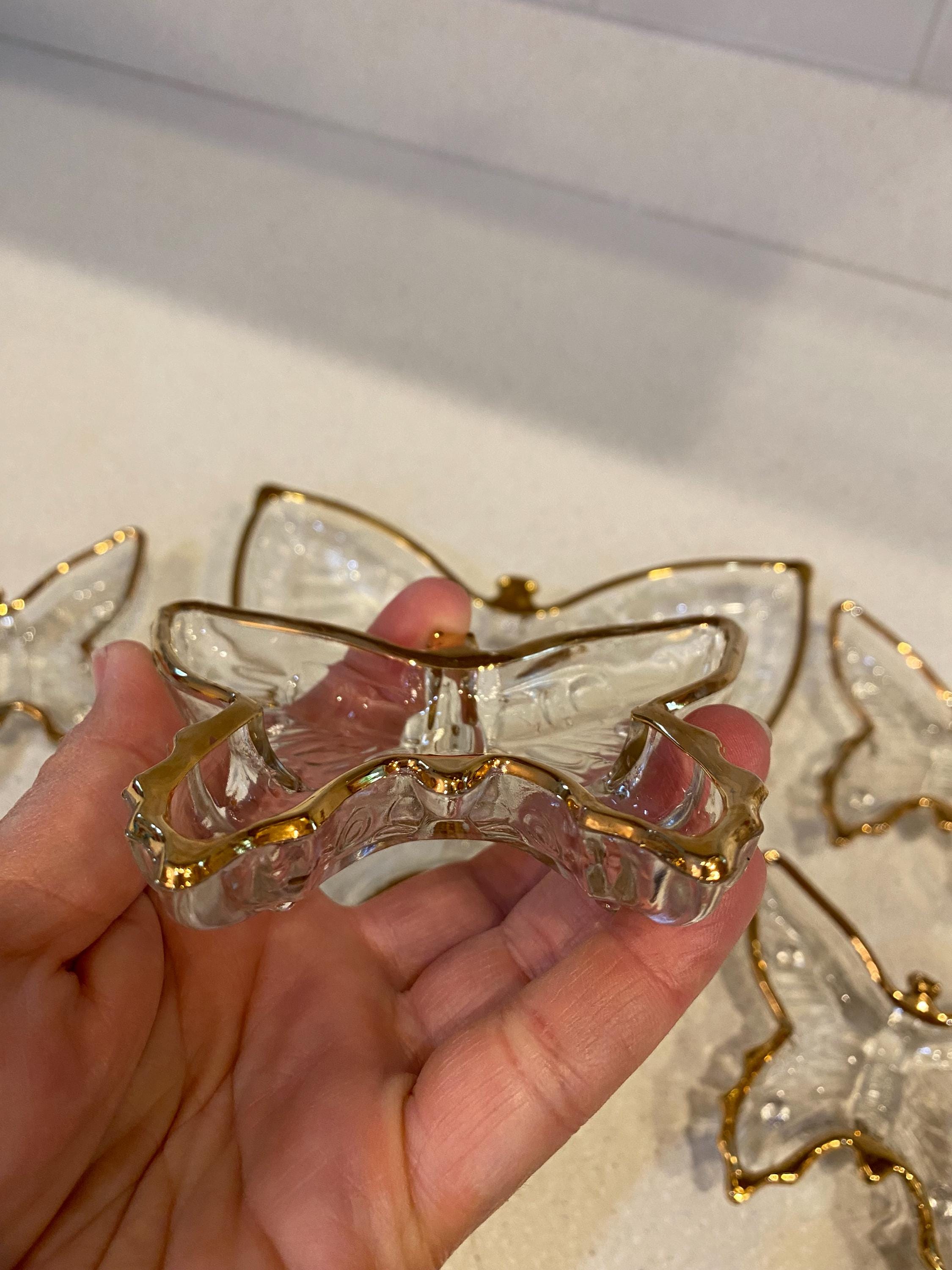 Vintage Butterfly Gold Edged Dish Set, Large Butterfly Serving Dish ...