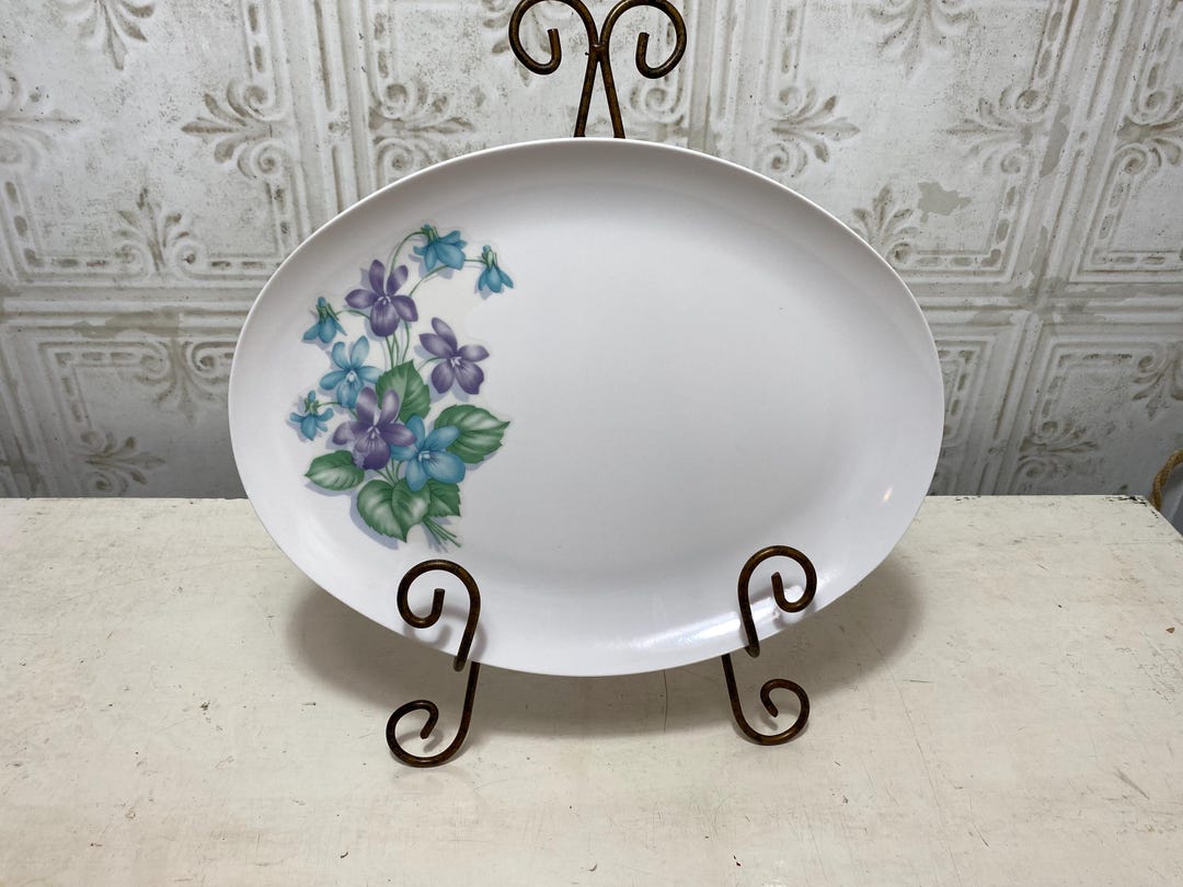 Vintage Royalon Melmac Platter, Purple Corsage, 13, Floral, Lilac ...