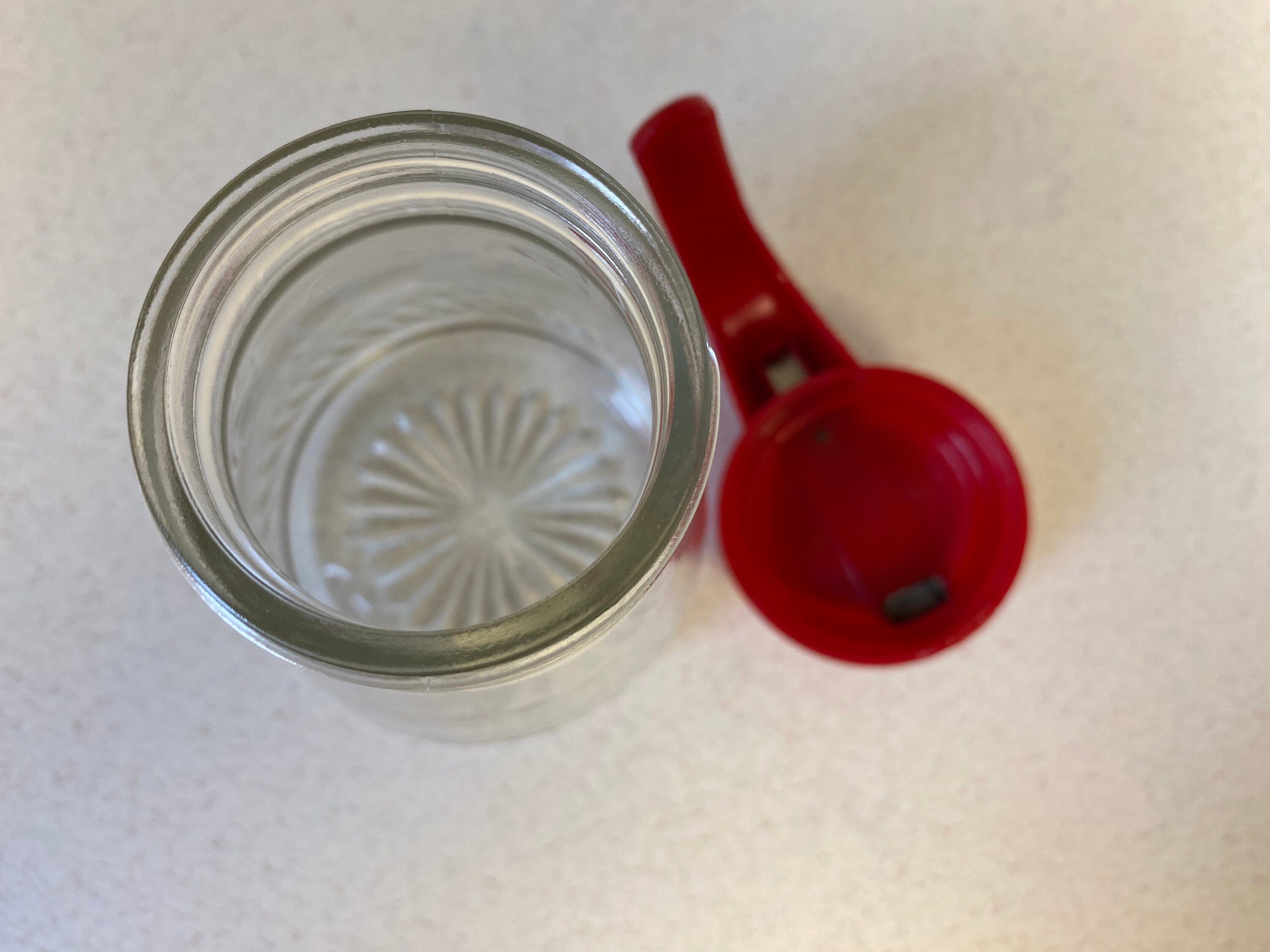 Vintage Syrup Pitcher, Drip Cut, Red Lid, Retro Serve Ware, Pretty ...