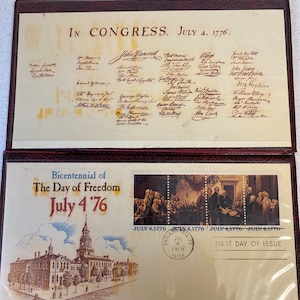 Vintage US Bicentennial First Issue Stamps Set, July 4 1976, in Red ...