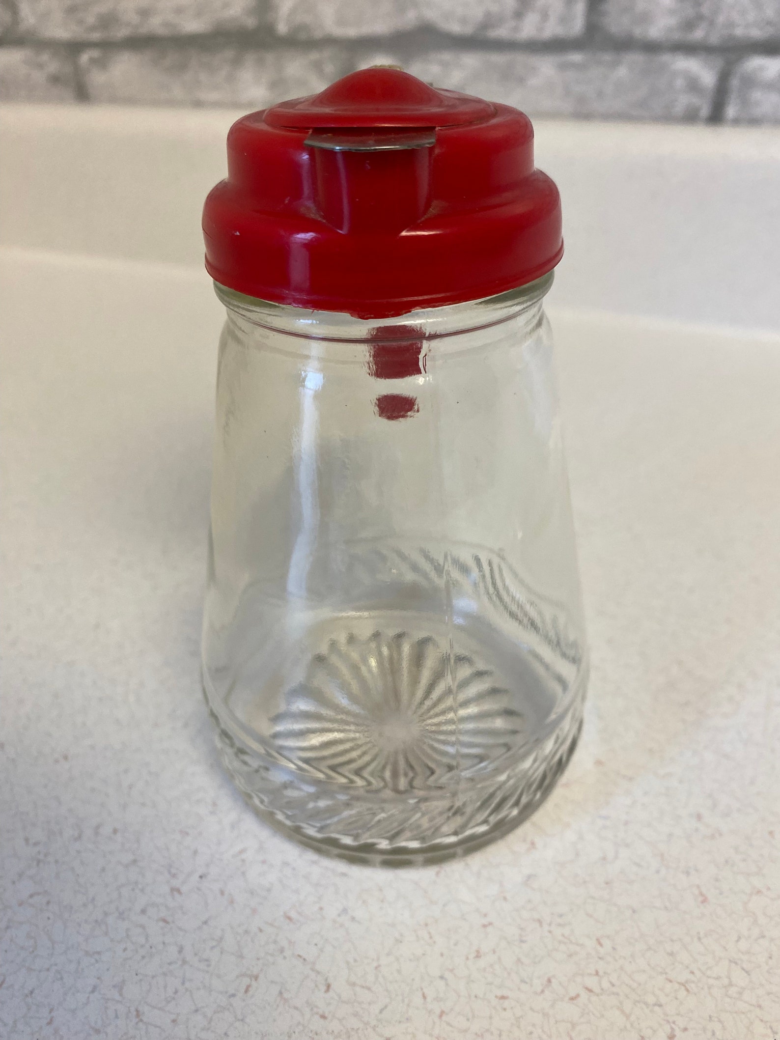 Vintage Syrup Pitcher, Drip Cut, Red Lid, Retro Serve Ware, Pretty ...