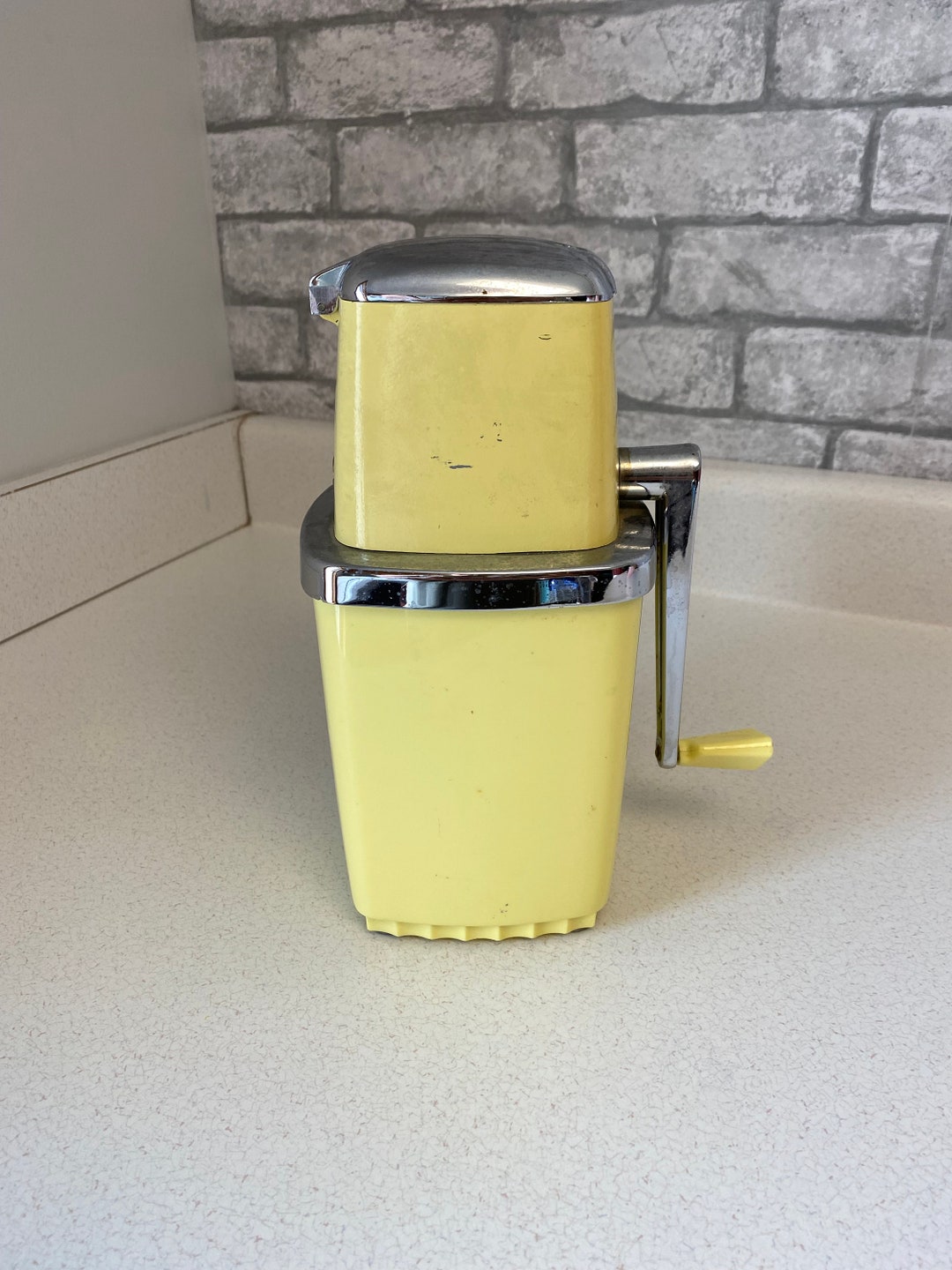 Vintage Ice Crusher, Yellow and Chrome, Sears, Retro Kitchen, Decor ...