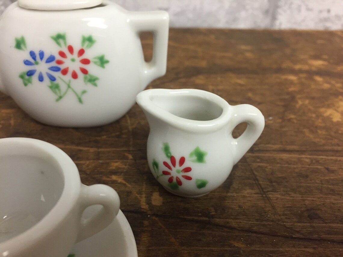 Vintage Miniature China Tea Set Made in Japan Teapot Sugar - Etsy