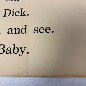 Vintage Dick and Jane Our Big Book Pages, Baby, 4 Pages, Teachers Aid ...