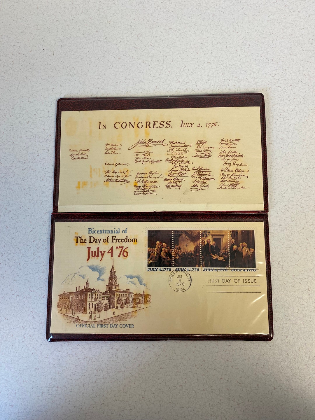 Vintage US Bicentennial First Issue Stamps Set, July 4 1976, in Red ...