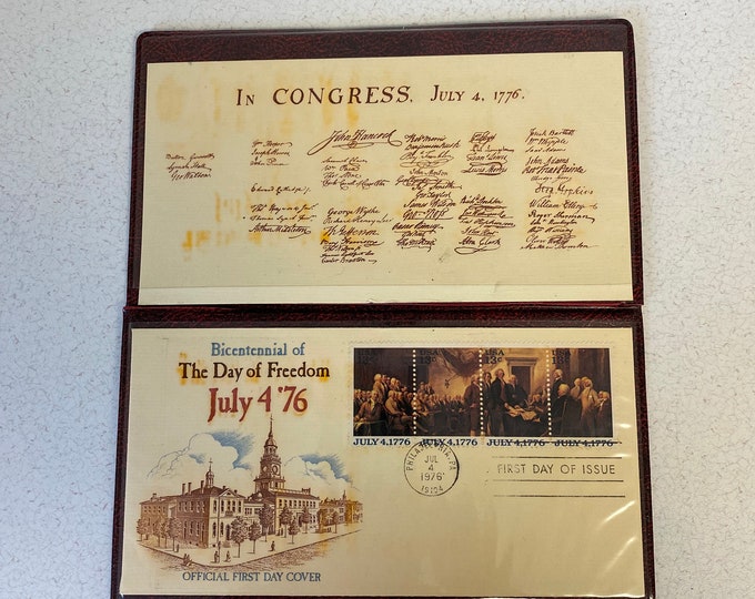 Vintage US Bicentennial First Issue Stamps Set, July 4 1976, in Red ...