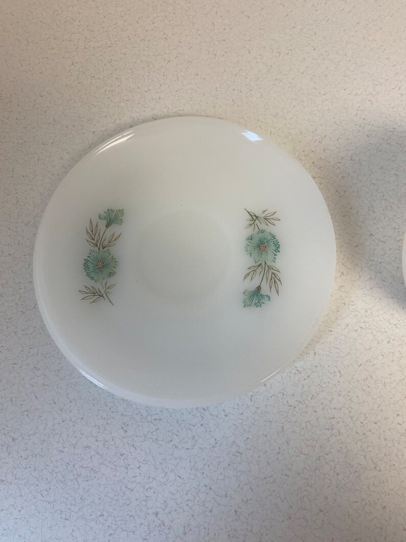 Vintage Fire King Teacup and Saucer Set, Bonnie Blue, Blue Carnation ...
