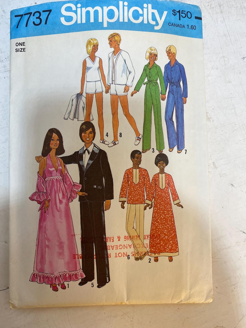 Vintage Doll Clothes Patterns, Sold Individually, From 1950's, '60s and ...