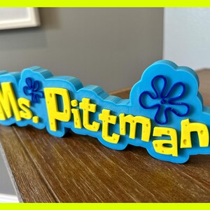 Personalized Sponge Name, Custom Sponge Desk Nameplate, Sponge Style ...