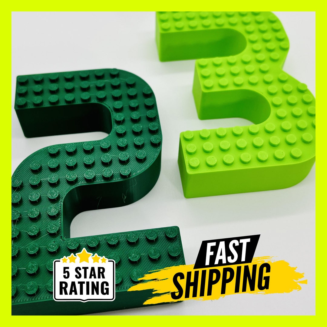 Custom LARGE Brick Style Numbers, Boy Gift, Desk, Nursery, Kid's Room ...