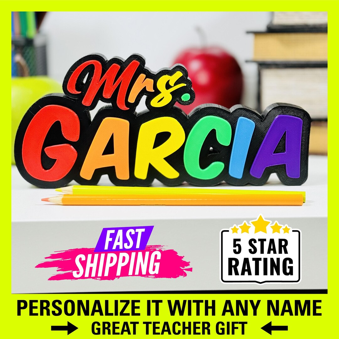 Personalized Teacher Desk Sign, Teacher Name Plate, Teacher Custom Sign ...