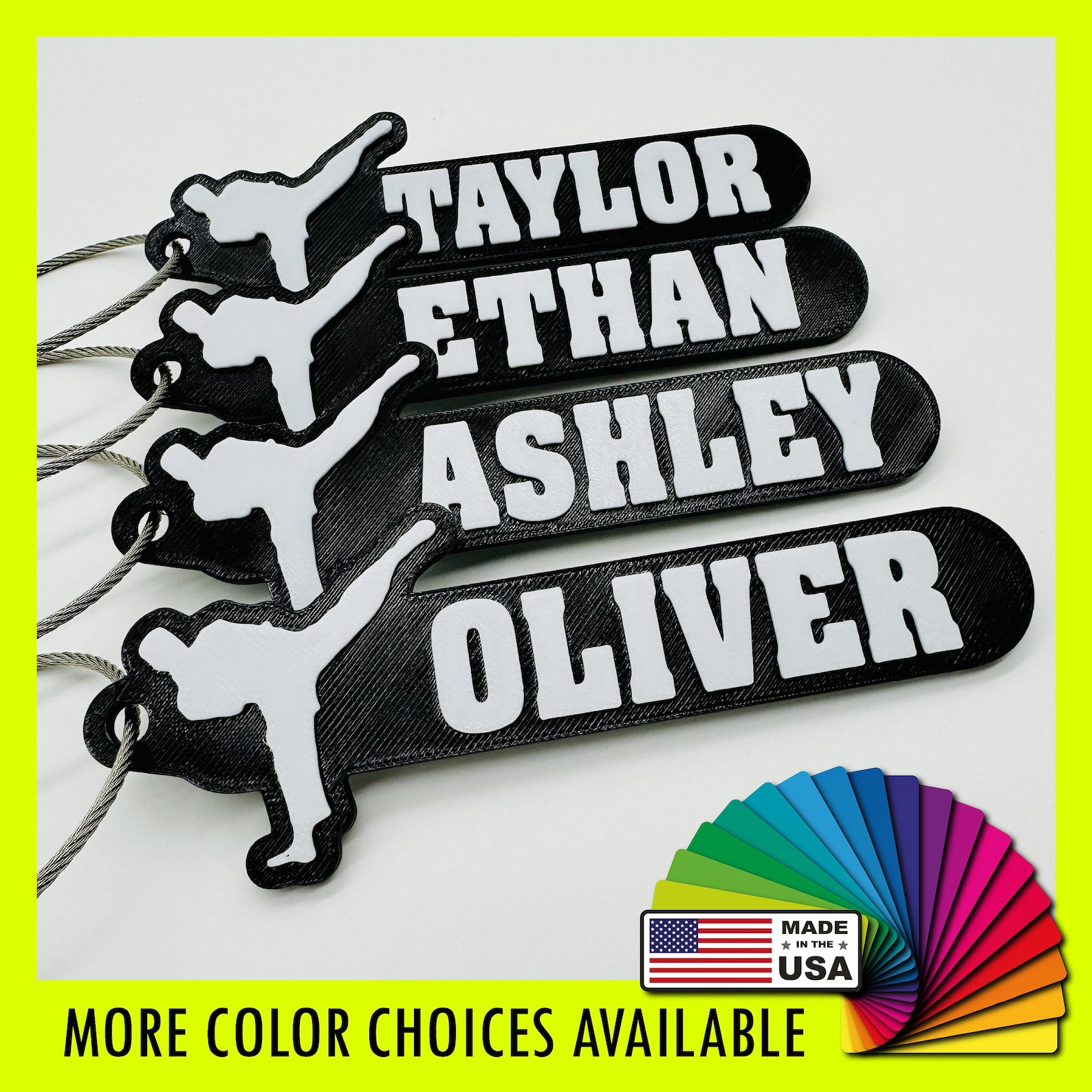 Personalized Karate Name Tag, Karate Bag Name, Custom Karate Keychain ...