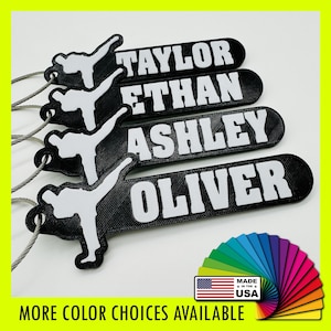 Personalized Karate Name Tag, Karate Bag Name, Custom Karate Keychain ...