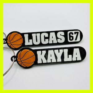 Personalized Basketball Bag Name, Basketball Name With Number, Keyring ...