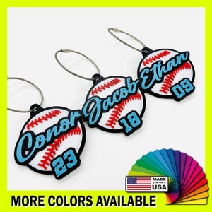 Personalized Baseball Bag Tag, Baseball Team Gift, Custom Baseball ...