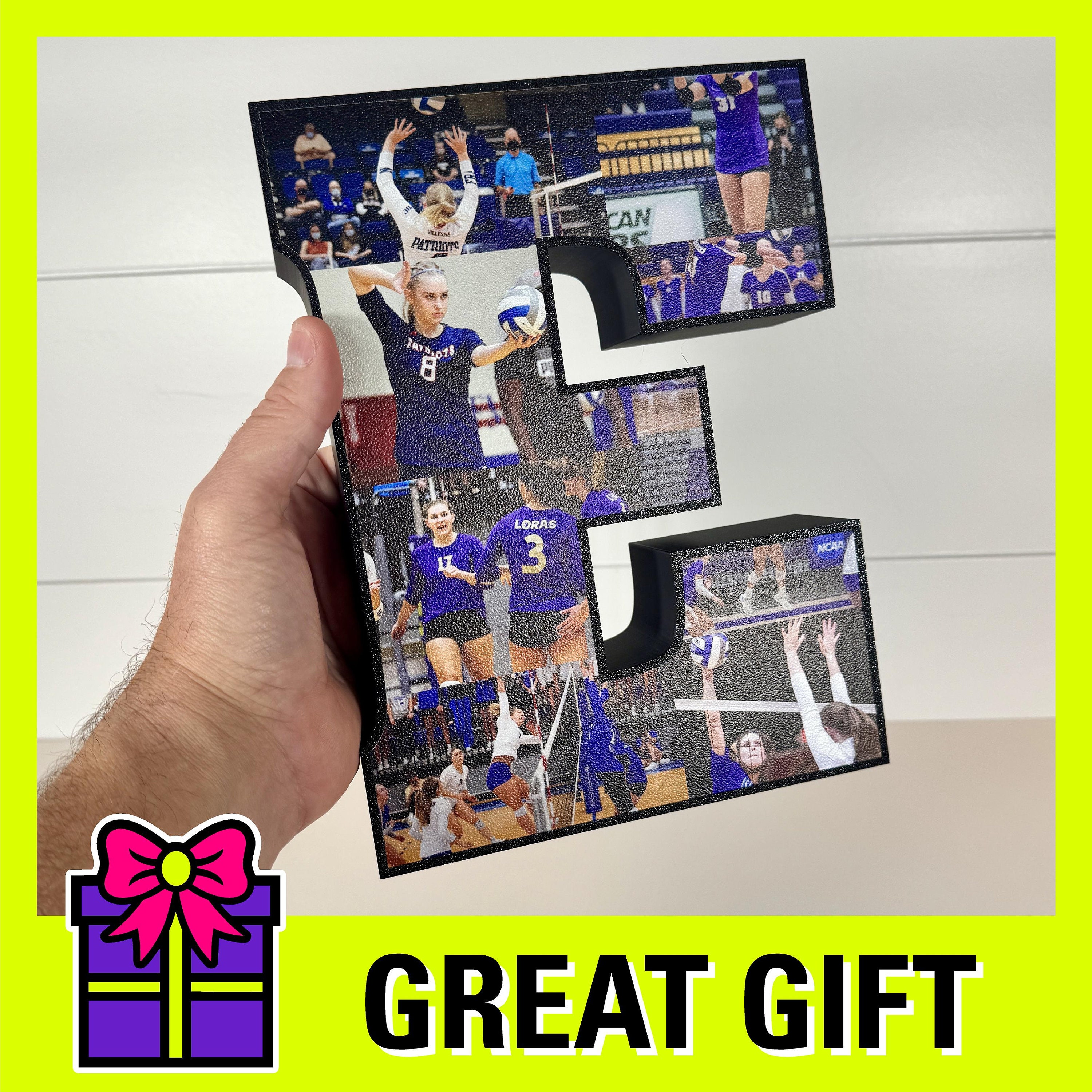 Personalized Freestanding Volleyball Photo Collage Letter, Volleyball ...