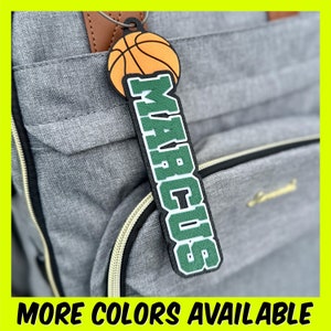 Personalized Basketball Bag Tag, Basketball Name Tag, Basketball ...