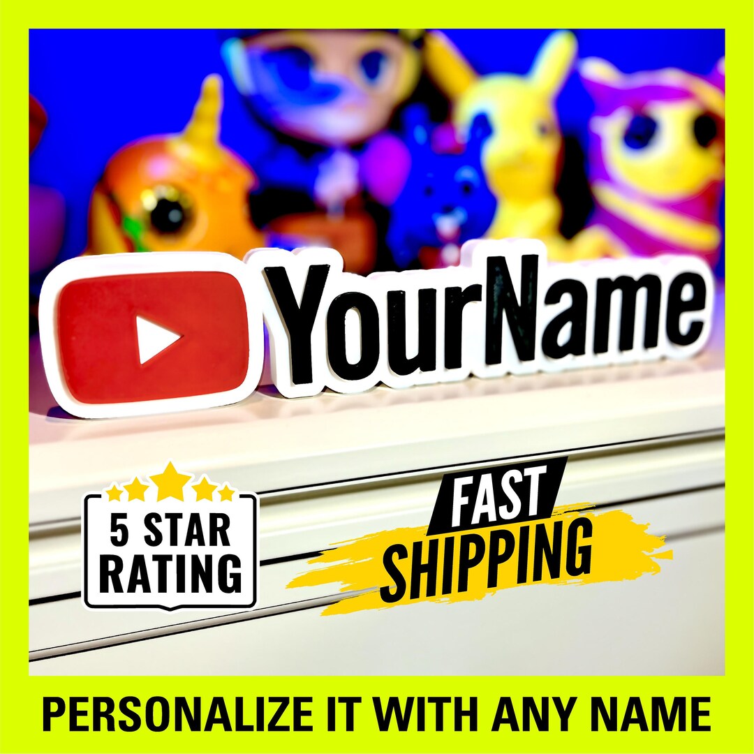 Custom Youtube Nameplate Influencer Nameplate Kid's Room - Etsy